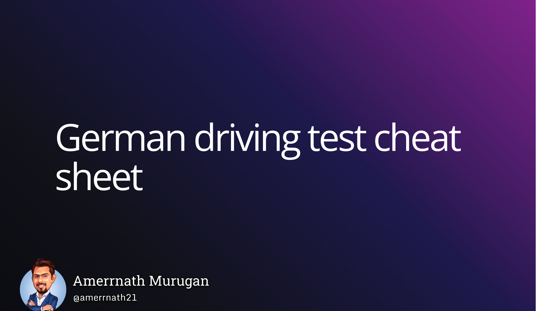 German driving test cheat sheet | Amerr
